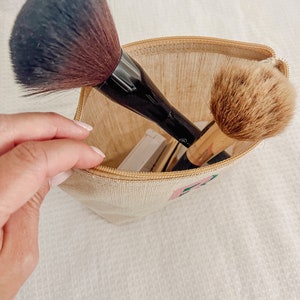 Embroidered Monogram Pouch Zippered Small Bag Bridesmaid Bag With ...