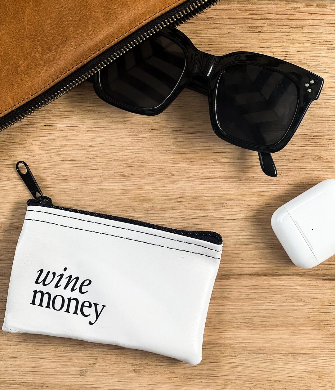 Money Pouch Coffee Themed Change Purse Funny Gift for Wine Lover Mini ...