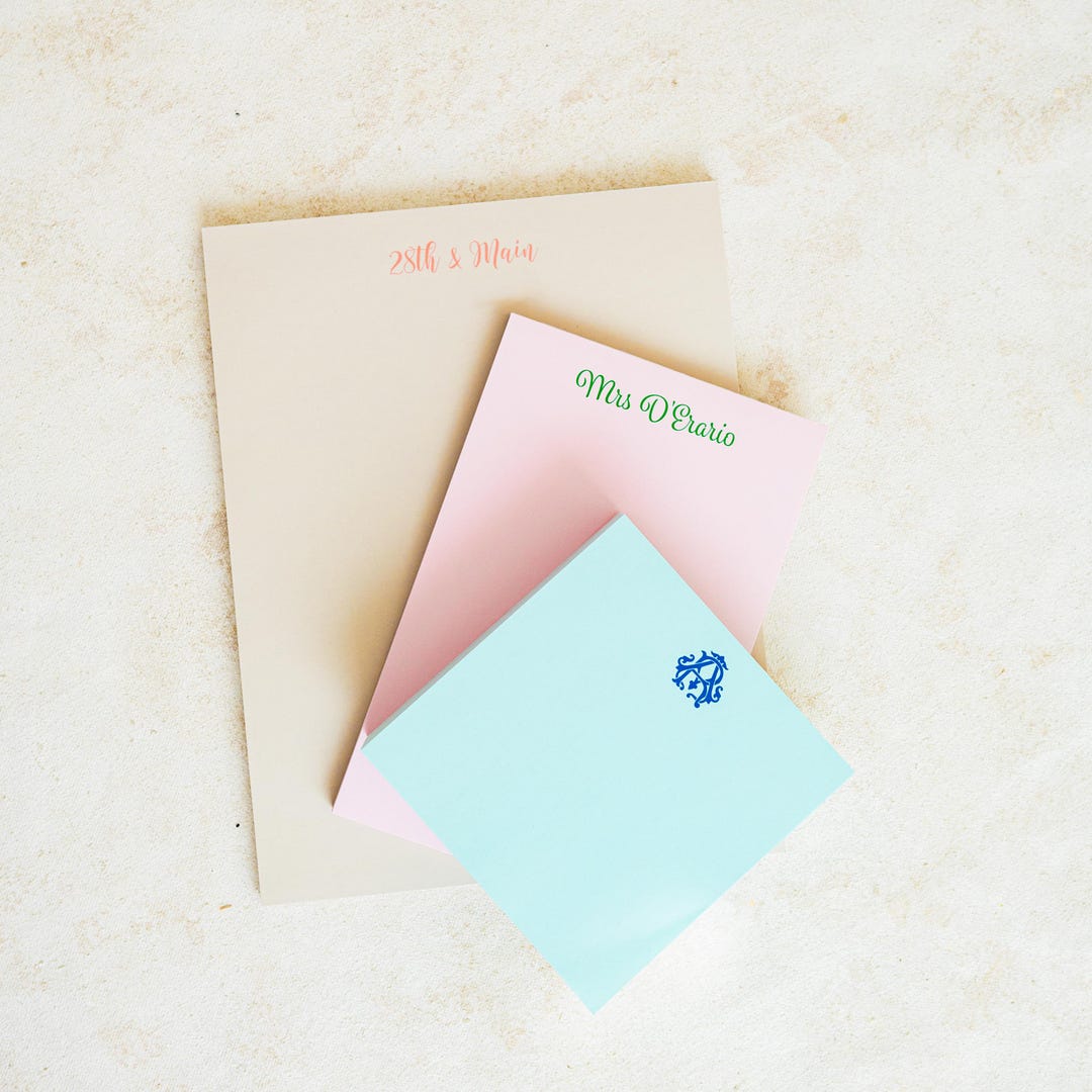 Custom Monogram Notepad Office Desk Notepad Business Logo Notepad for ...