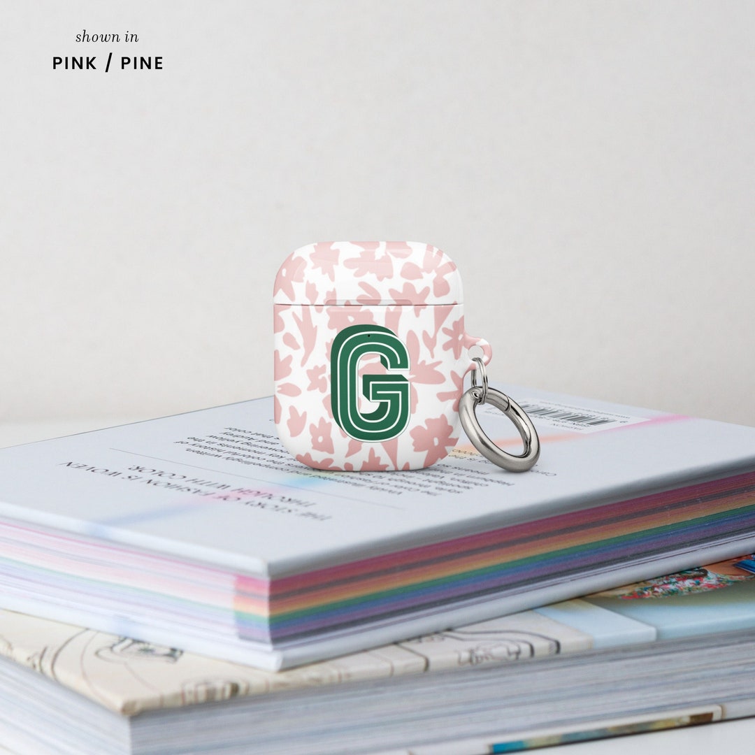 Preppy Pattern AirPod Case Pink AirPod Case With Keychain Midcentury ...