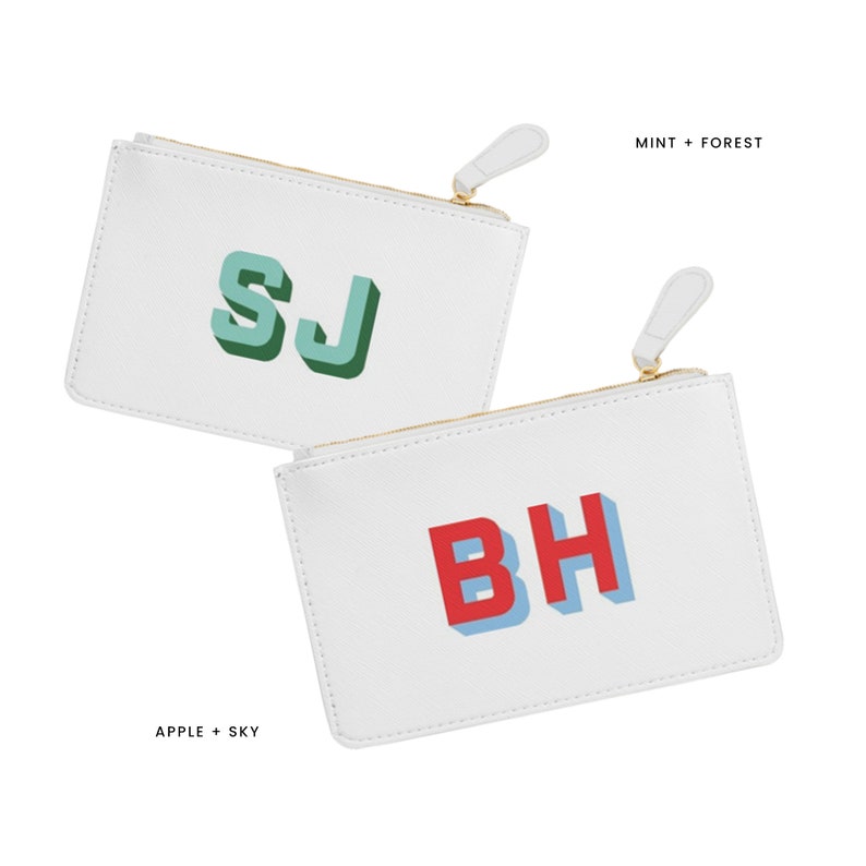 Small Personalized Bag Gift Her Custom Name Pouch With Initial Card ...