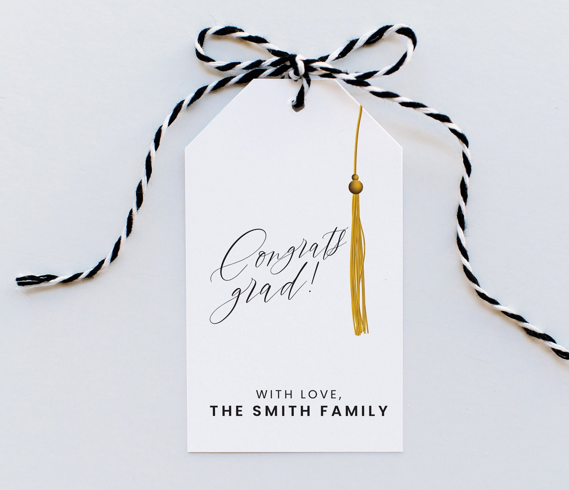 Graduation Gift Tag for Grad Gift Hang Tag Custom Family Gift Wrap Tag ...