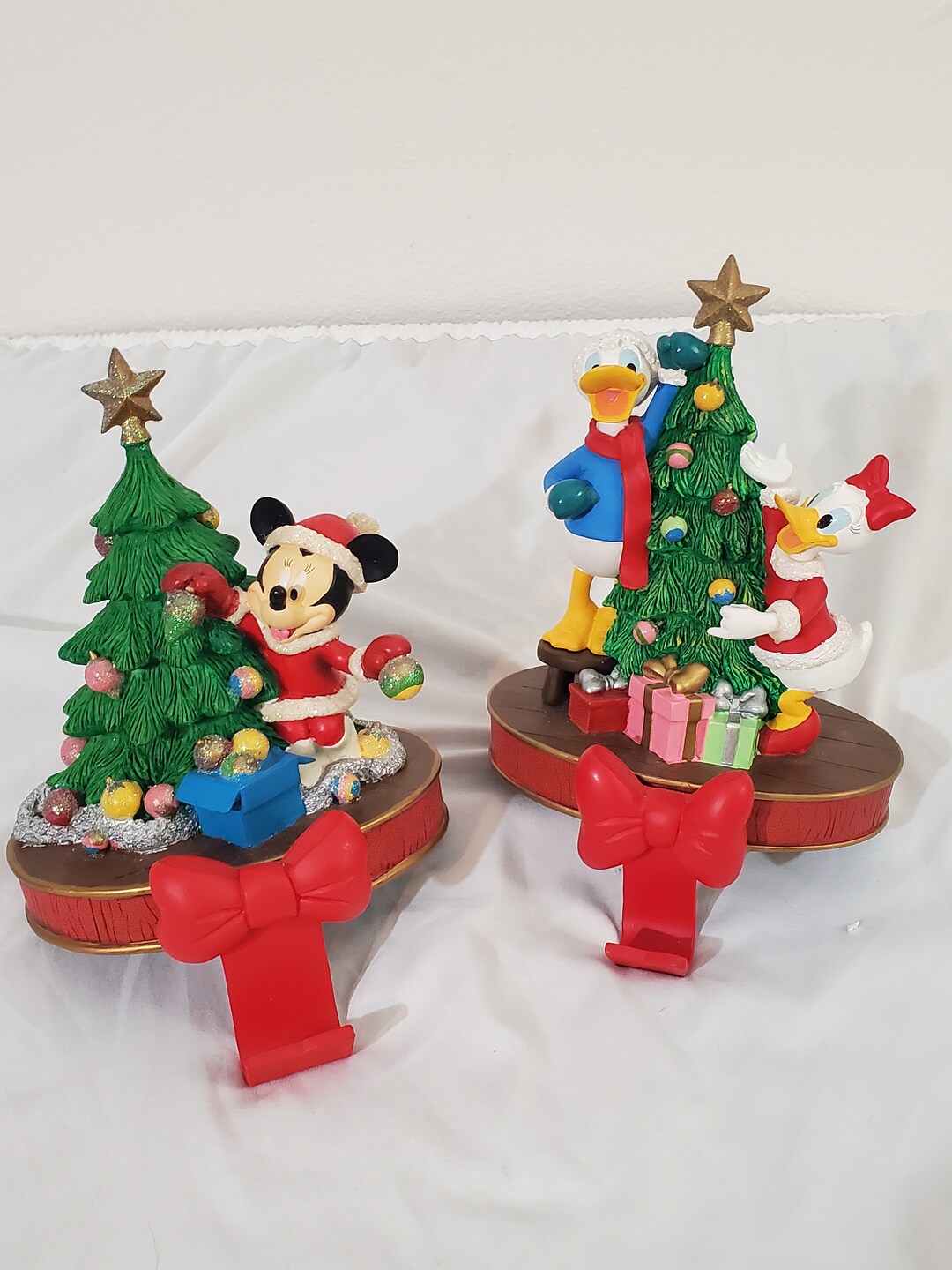 Disney Donald Duck Mickey Mouse Stocking Hanger Holder in Box RARE Set ...