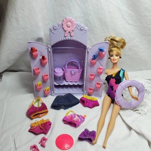 Barbie Doll Closet Dresser Furniture Shoe Rack Swimsuit Skirt Shoes ...
