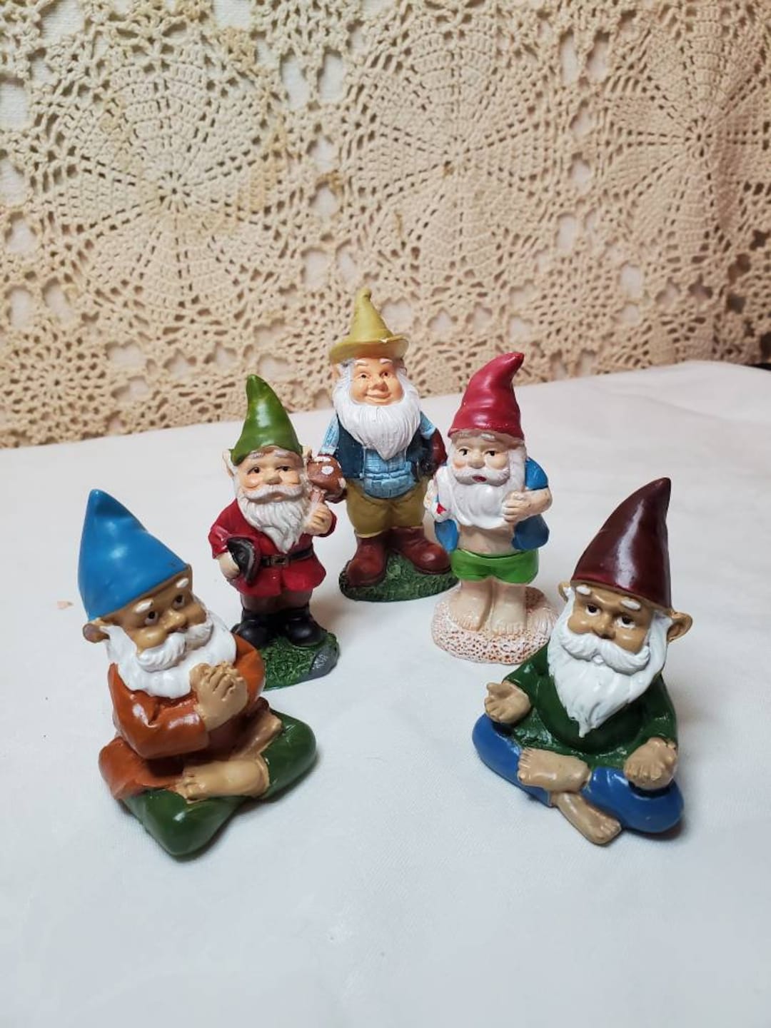 Garden Gnomes Farmer Namaste Surfer Yard Decor Decoration Display Fairy ...
