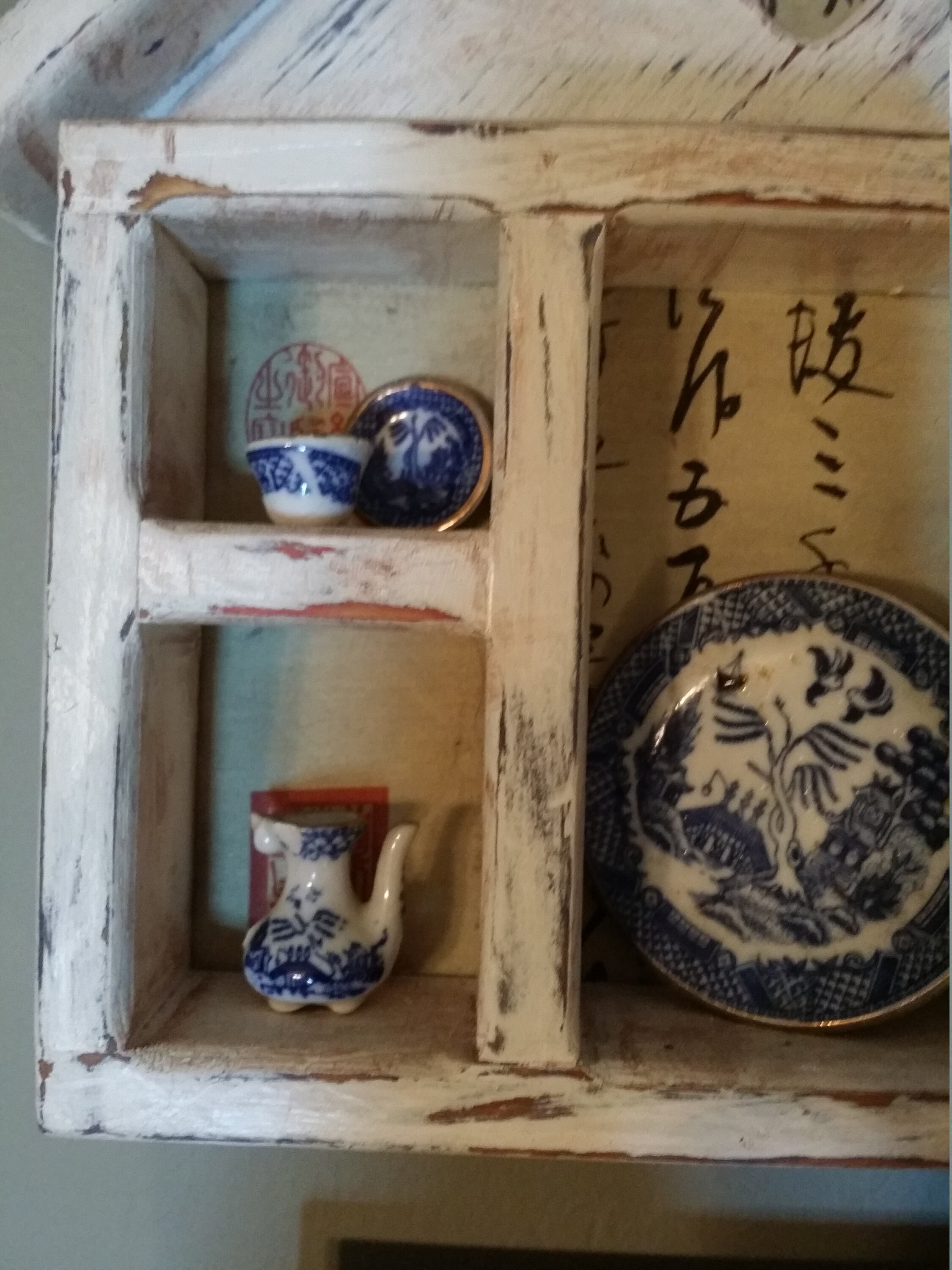 Wooden Miniature Display Shelf Box House Oriental Dishes | Etsy
