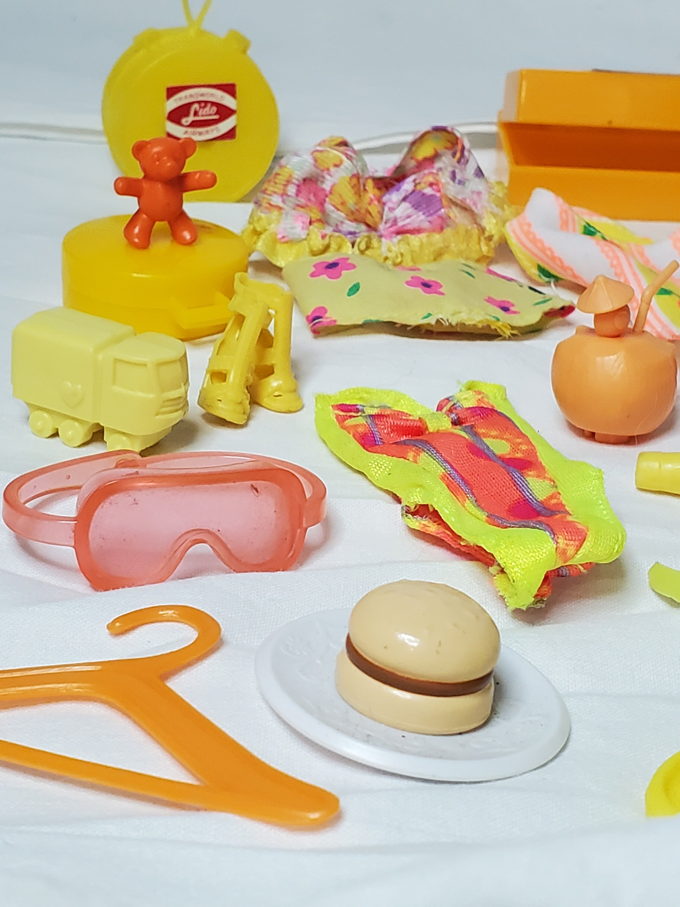 Barbie Doll Swim Suit Clothes Accessories Set Lot Brush Shoes Suitcase ...
