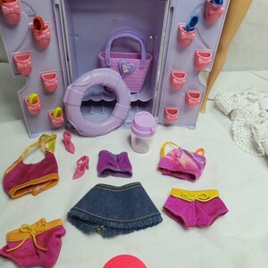 Barbie Doll Closet Dresser Furniture Shoe Rack Swimsuit Skirt Shoes ...