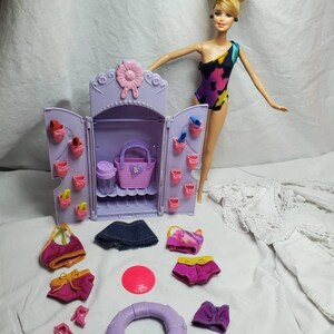 Barbie Doll Closet Dresser Furniture Shoe Rack Swimsuit Skirt Shoes ...