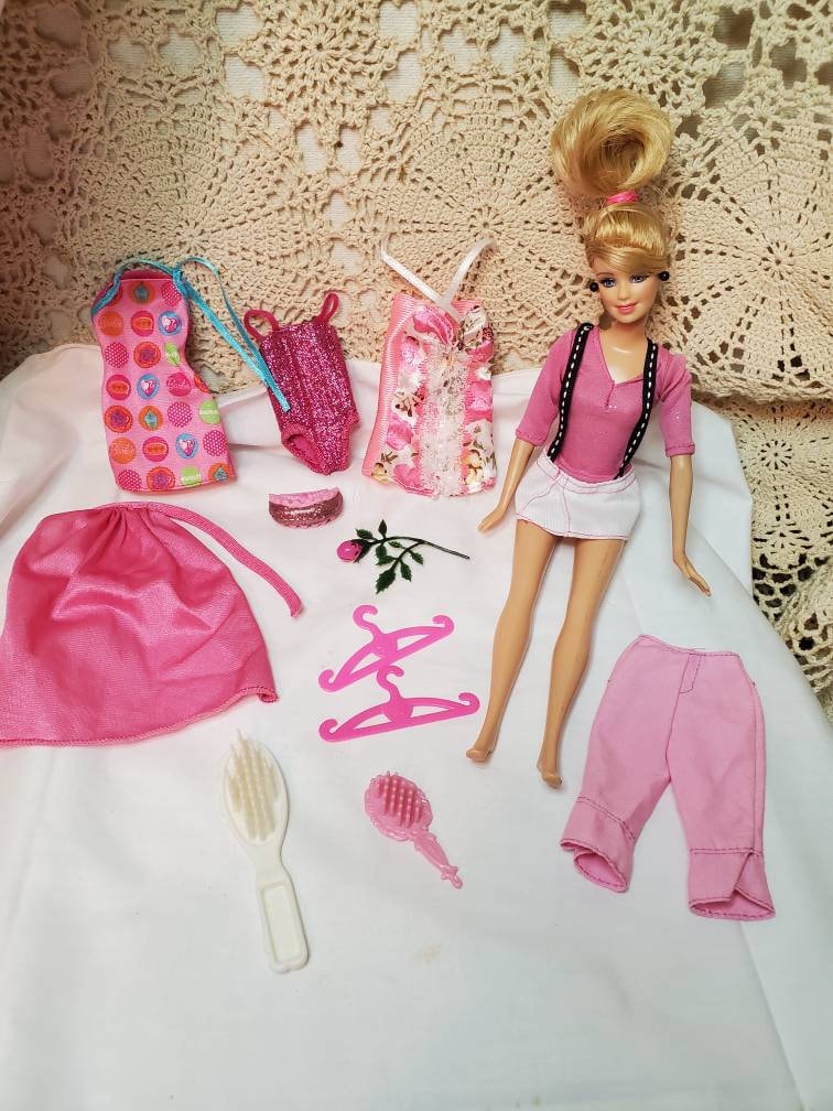 Barbie Doll Clothes Accessories Purse Brush Shoes Dress Apron - Etsy UK