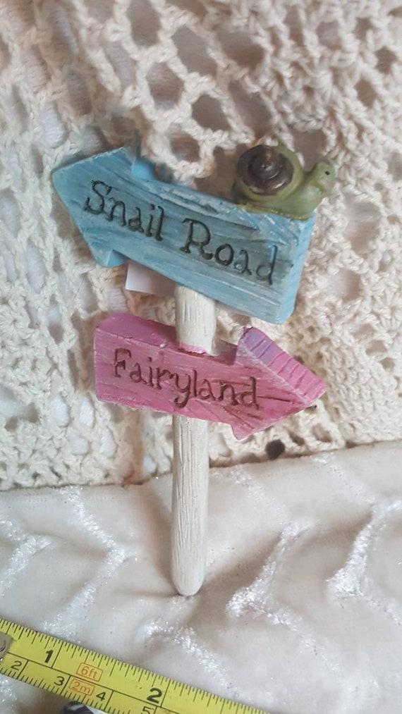 Fairy Garden Fairyland Sign. Snails. Miniatures. Gard… - Gem