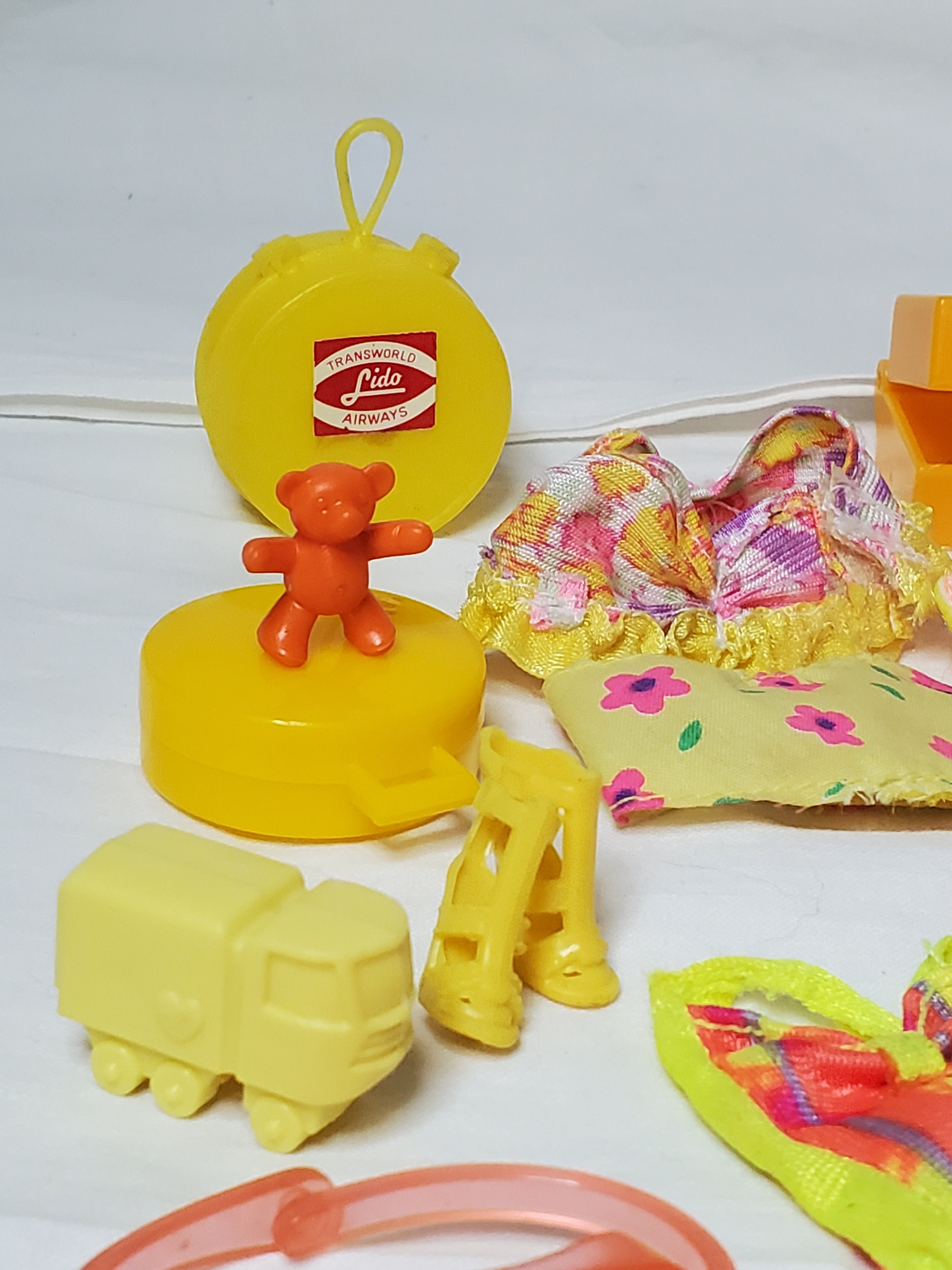 Barbie Doll Swim Suit Clothes Accessories Set Lot Brush Shoes Suitcase ...
