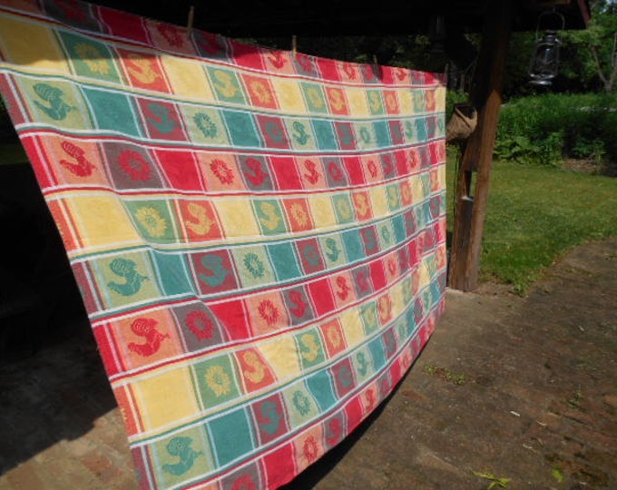 Vintage AVON HOME FASHIONS Tablecloth Red Yellow Green Plaid With ...