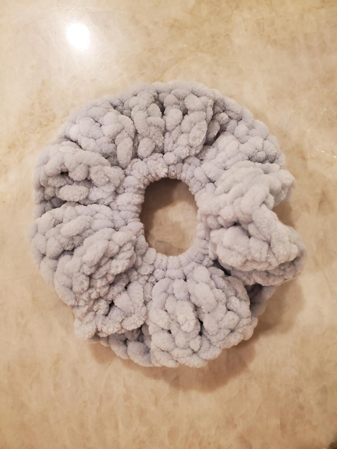 Crochet Scrunchie, Crochet Hair Accessories, Plush Scrunchie, Big ...