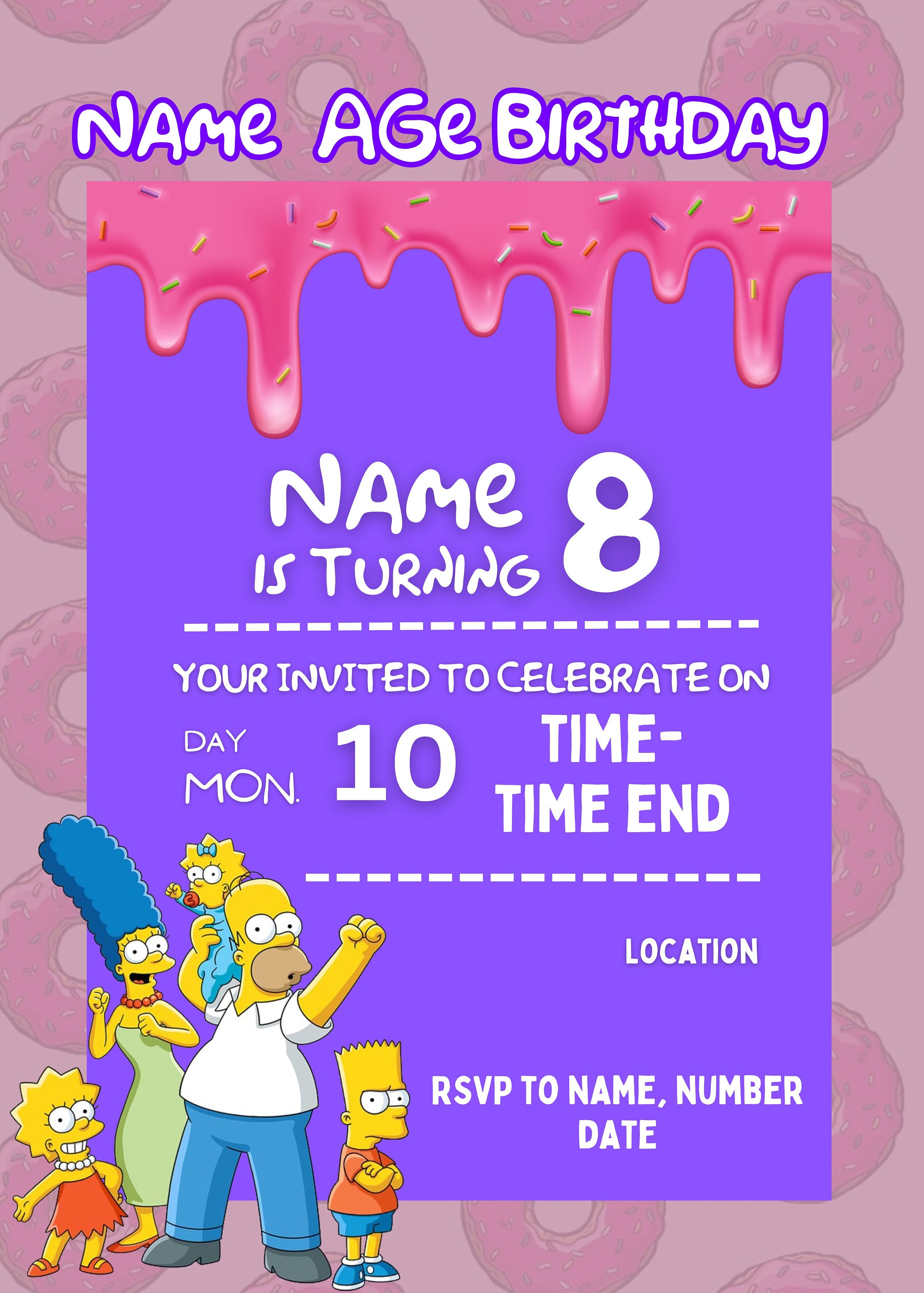 Simpsons Birthday Invitation - Etsy