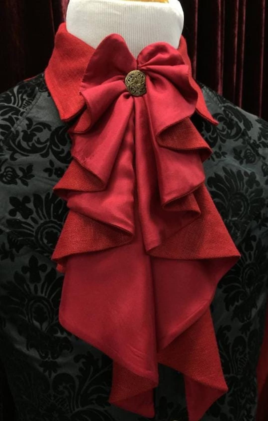 Jabot in Red Silk. - Etsy