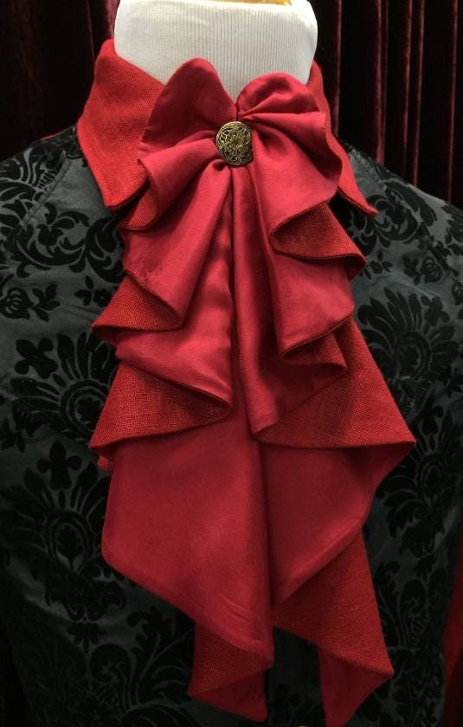 Jabot in Red Silk. - Etsy