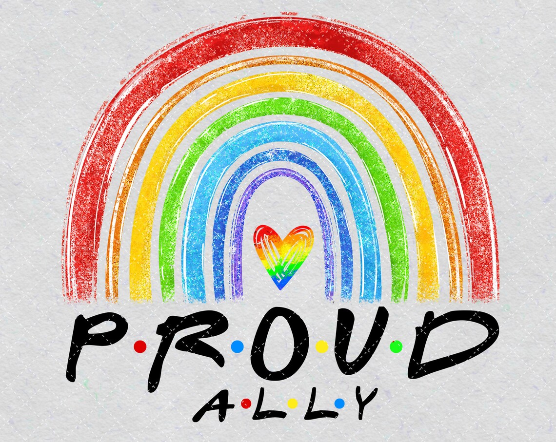 Proud Ally LGBT Rainbow Heart PNG Printable Pride Month Png | Etsy