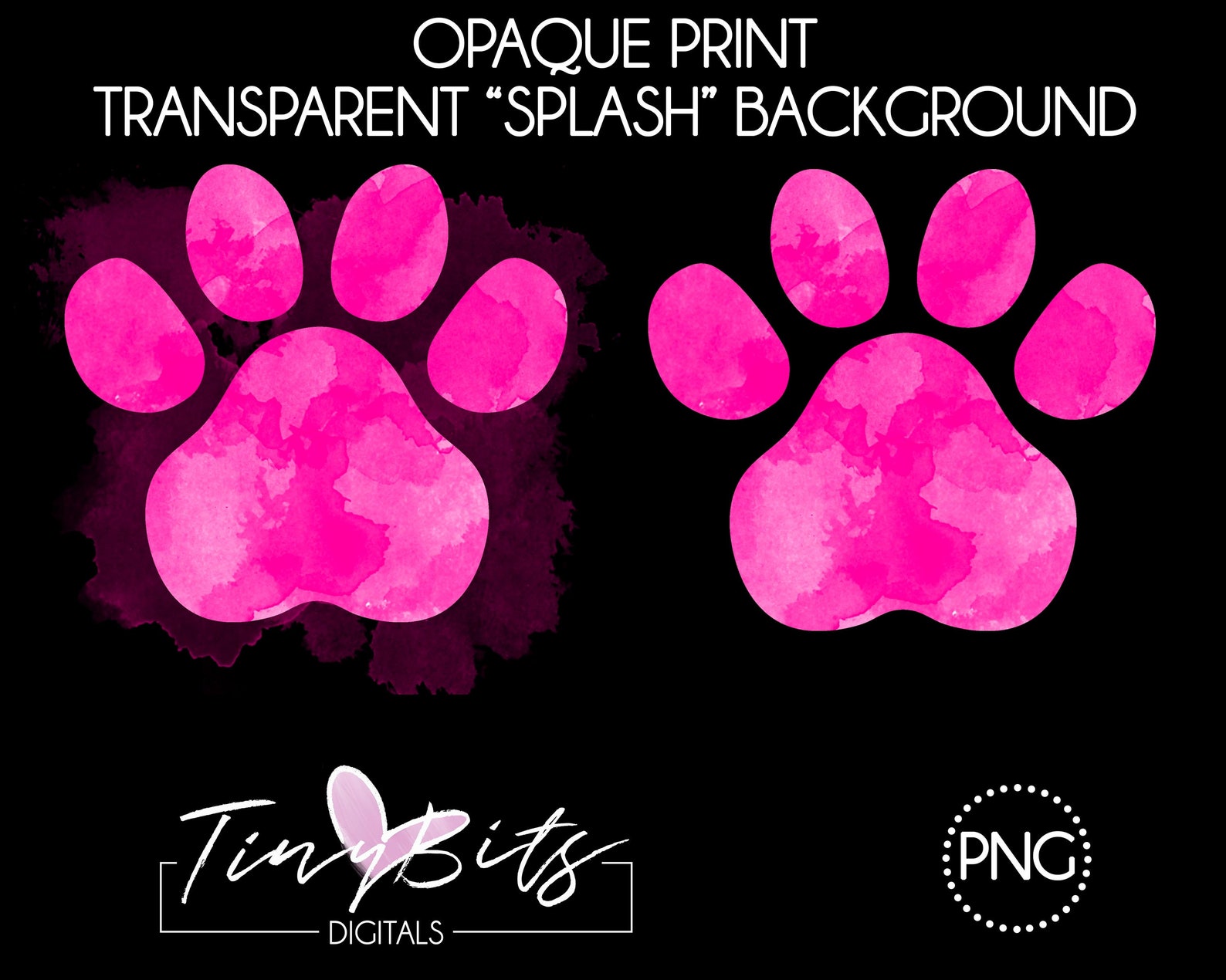Multicolor Watercolor Paw Print Pngs | Paw Print Png File, Watercolor ...