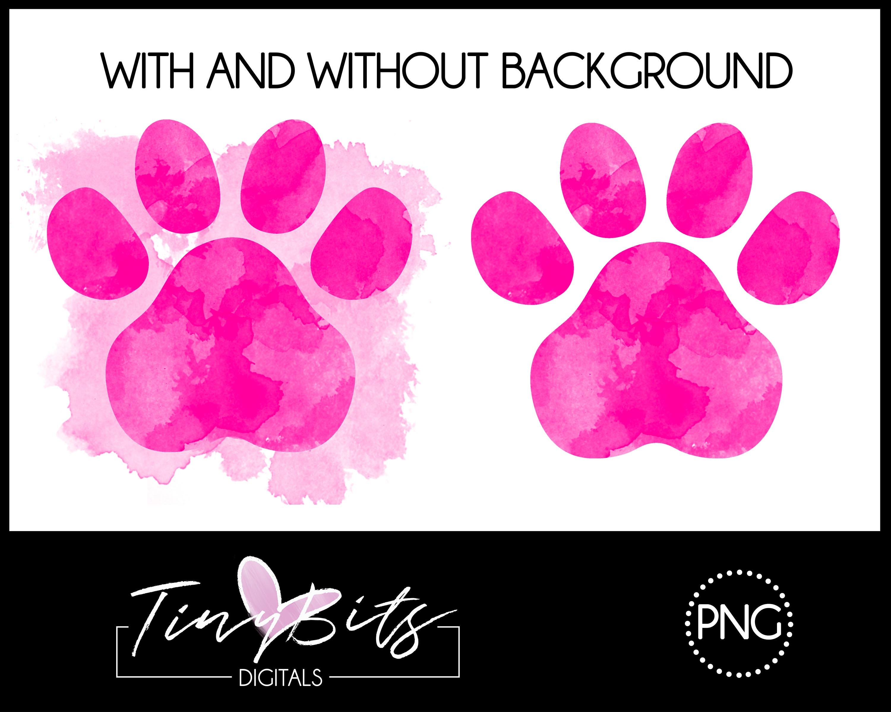 Multicolor Watercolor Paw Print Pngs | Paw Print Png File, Watercolor ...