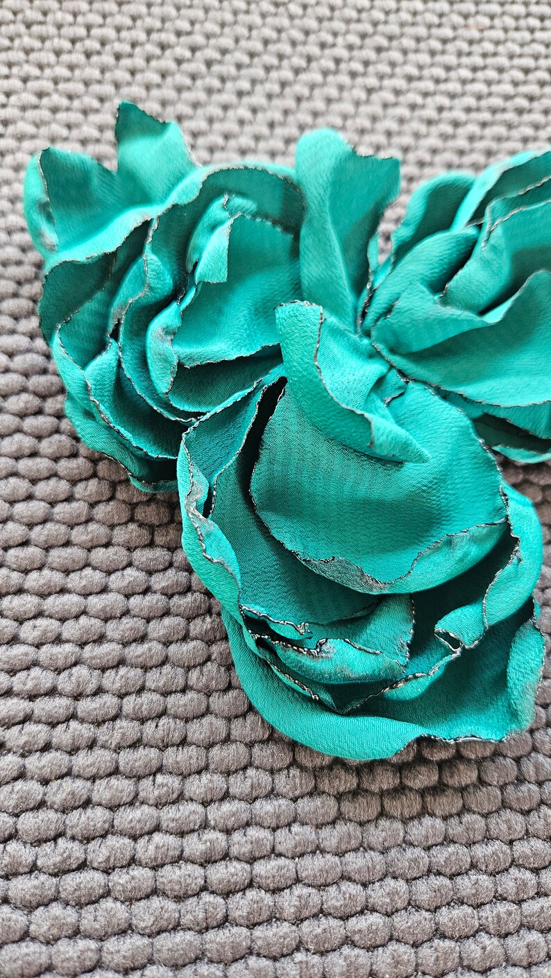 Ready-made Emerald Green Fabric Iris Flower.sew On,stitch On,embellish ...