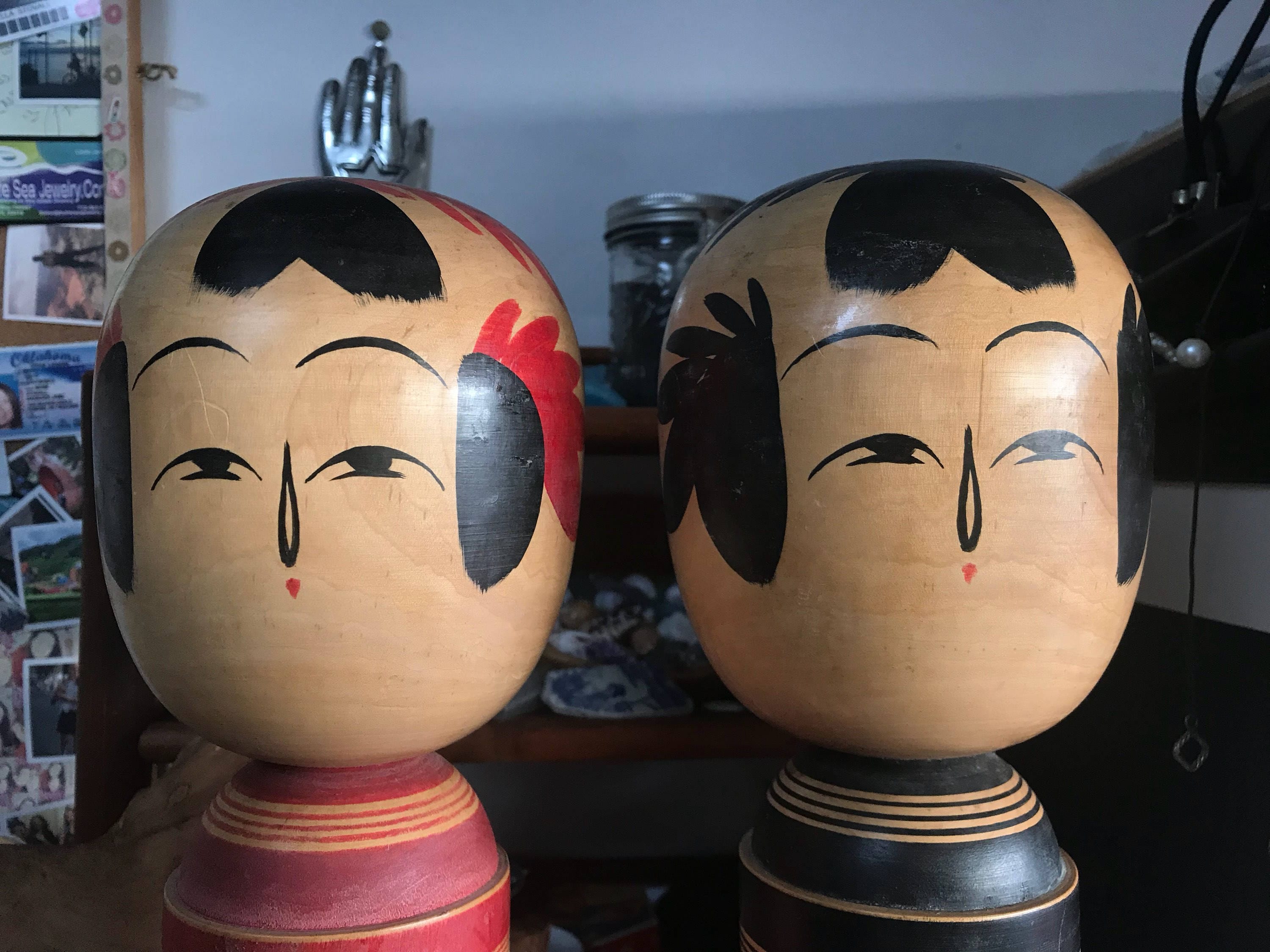 Huge Vintage Japanese Handmade Tohoku Kokeshi Doll Pair - Etsy