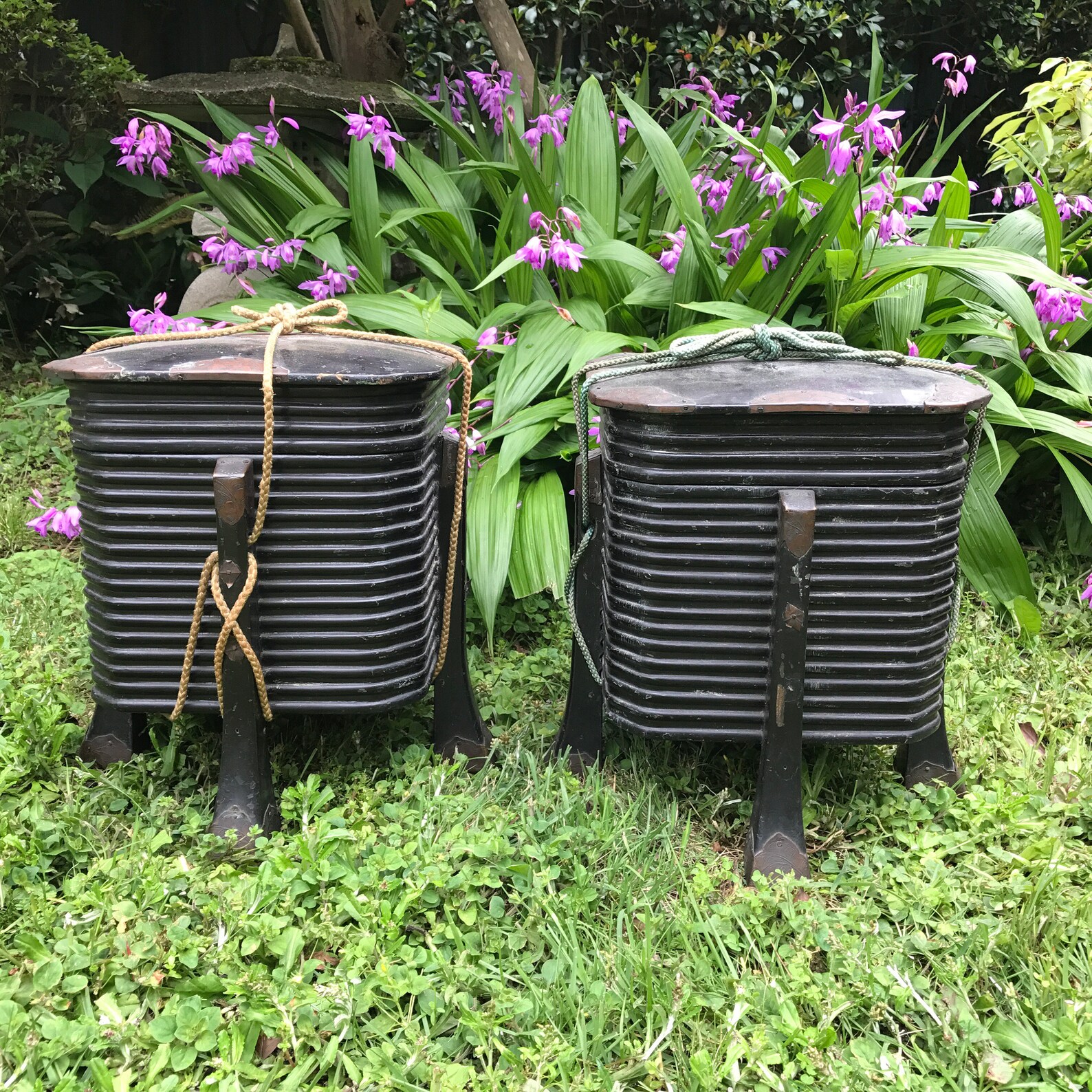 Rare Antique Japanese Black Lacquered Square Hokai Box Edo Period ...