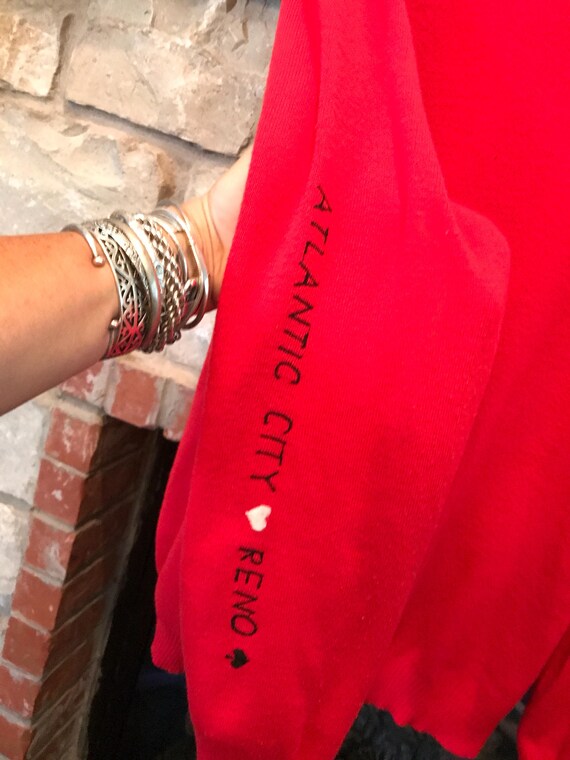 Vintage bright red Cyn Les Shirlee designs embroidere… - Gem