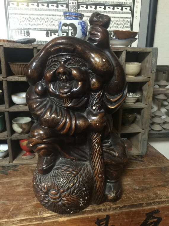 Vintage Clay Japanese God Daikoku God of Commerce and - Etsy