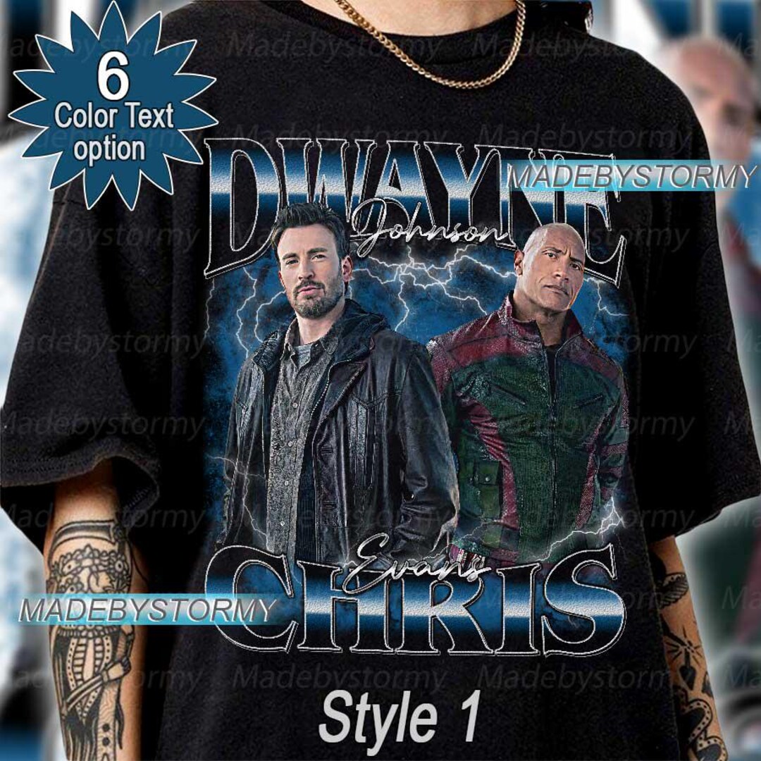 Dwayne Johnson-chris Evans Red One Movie Shirt ,dwayne Johnson Shirt ...