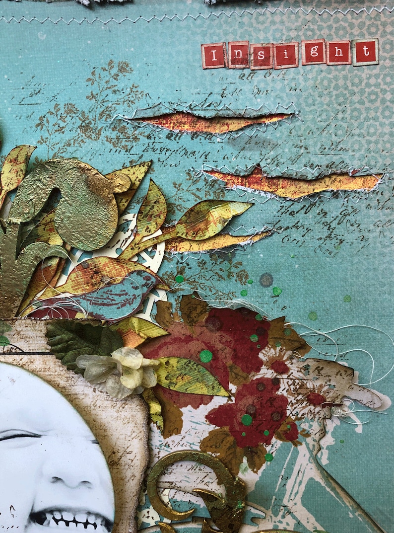 Handmade Shabby Chic Premade 12 X 12 Blue and Cream Scrapbook Layout ...