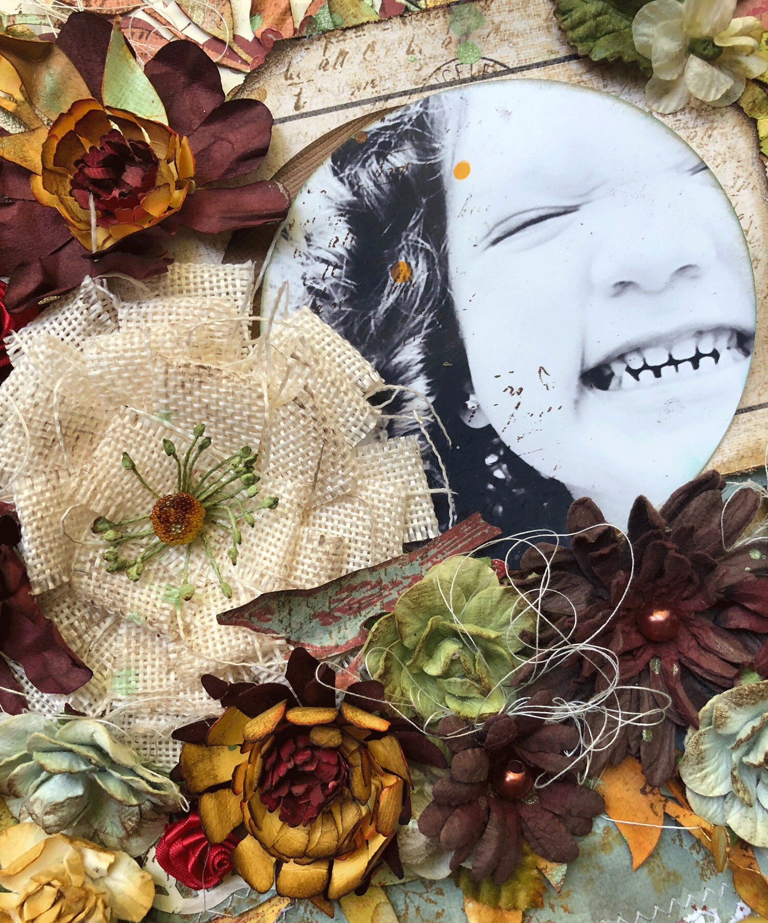 Handmade Shabby Chic Premade 12 X 12 Blue and Cream Scrapbook Layout ...