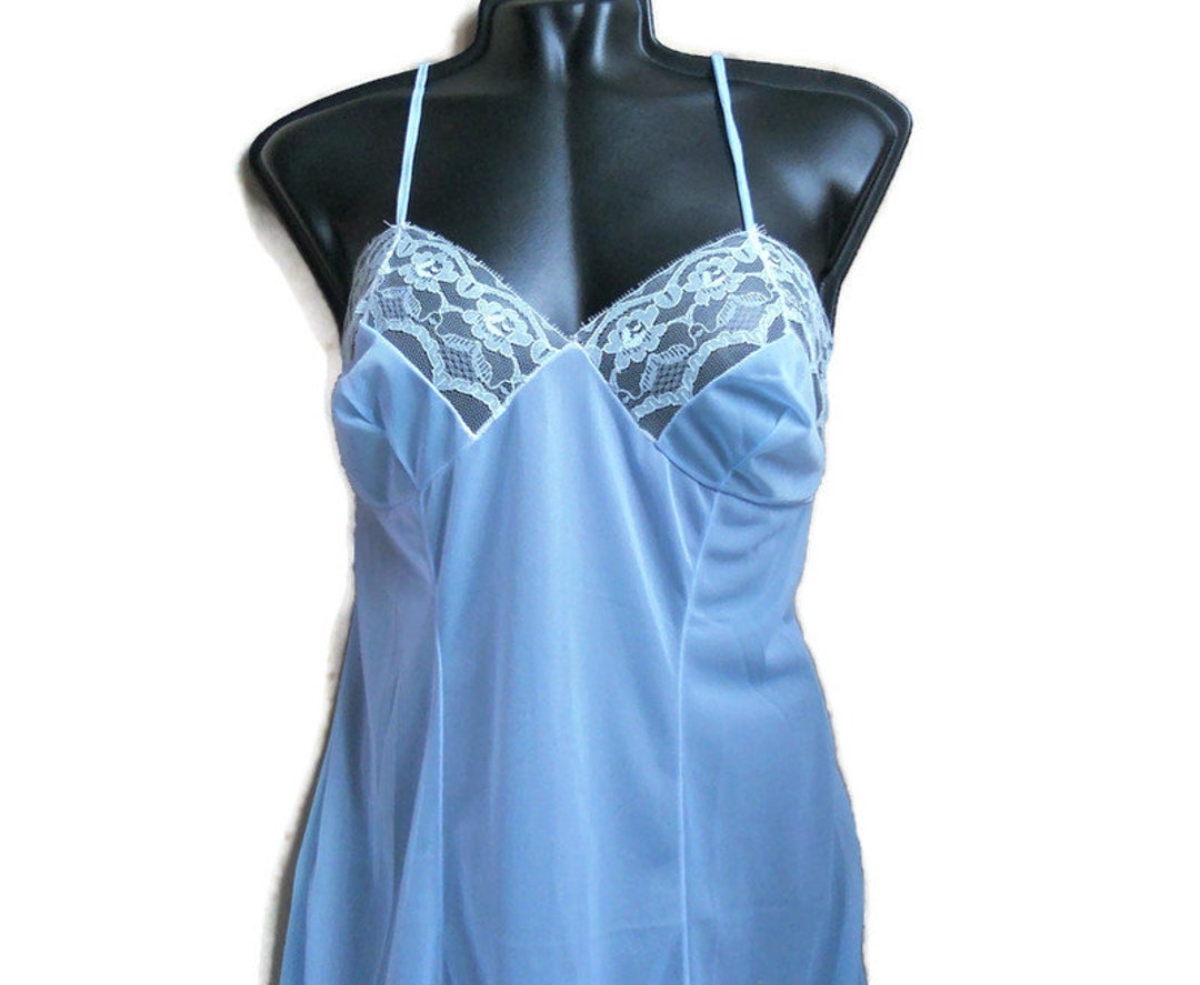 Blue Clear Lace Petticoat Vintage Italy Nylon Slip Top Underwear - Etsy
