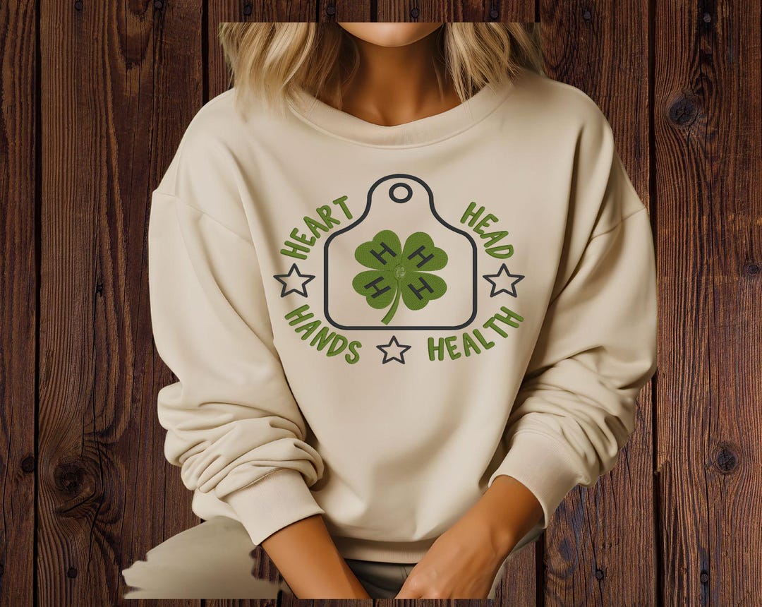 4-H Embroidery Shirt, Head Heart Hands Health Motto Tee, Custom 4H Club ...