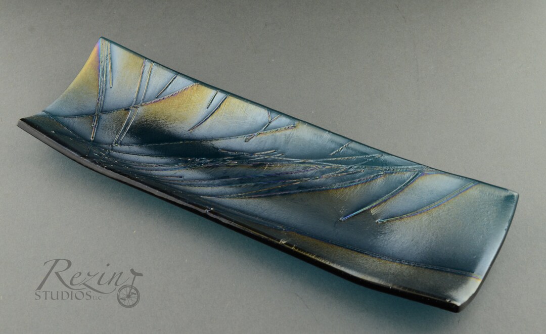 Gold Stringer Fused Glass Tray - Etsy