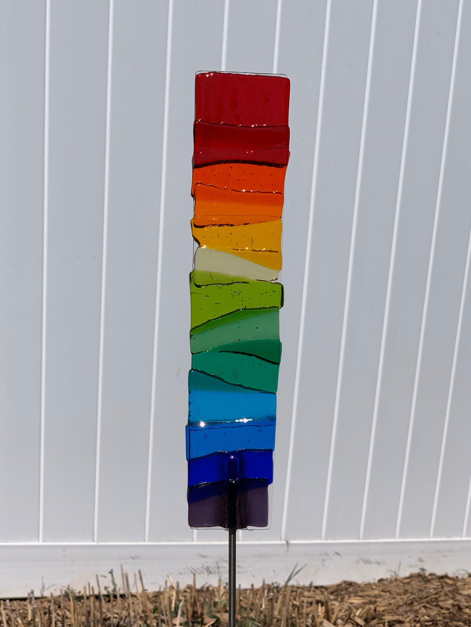Rainbow Glass Garden Art - Etsy