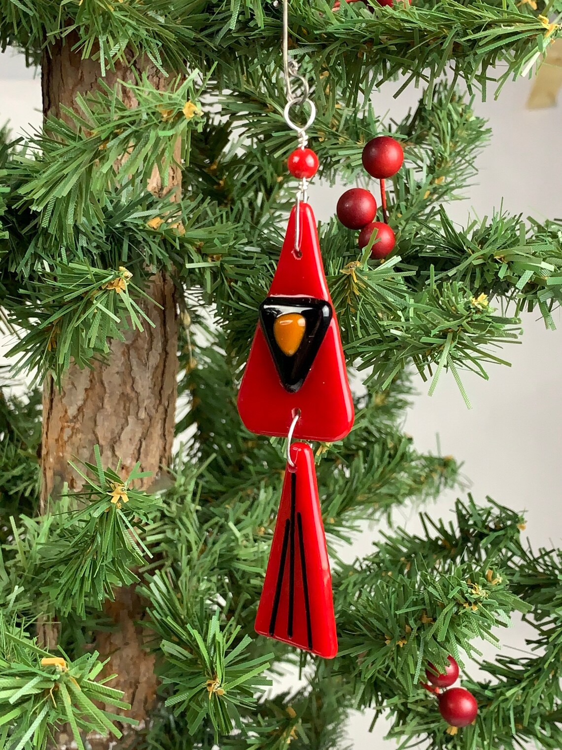 Glass Cardinal Ornament - Etsy