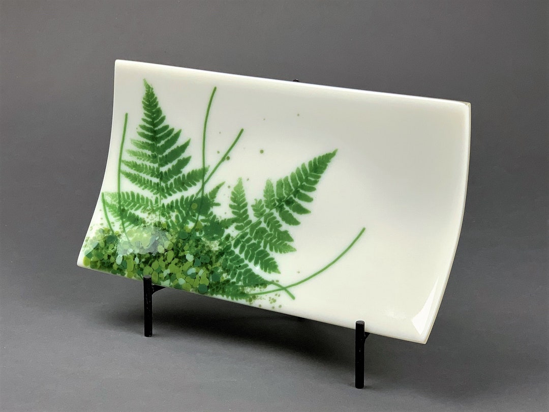 Fern Glass Platter - Etsy