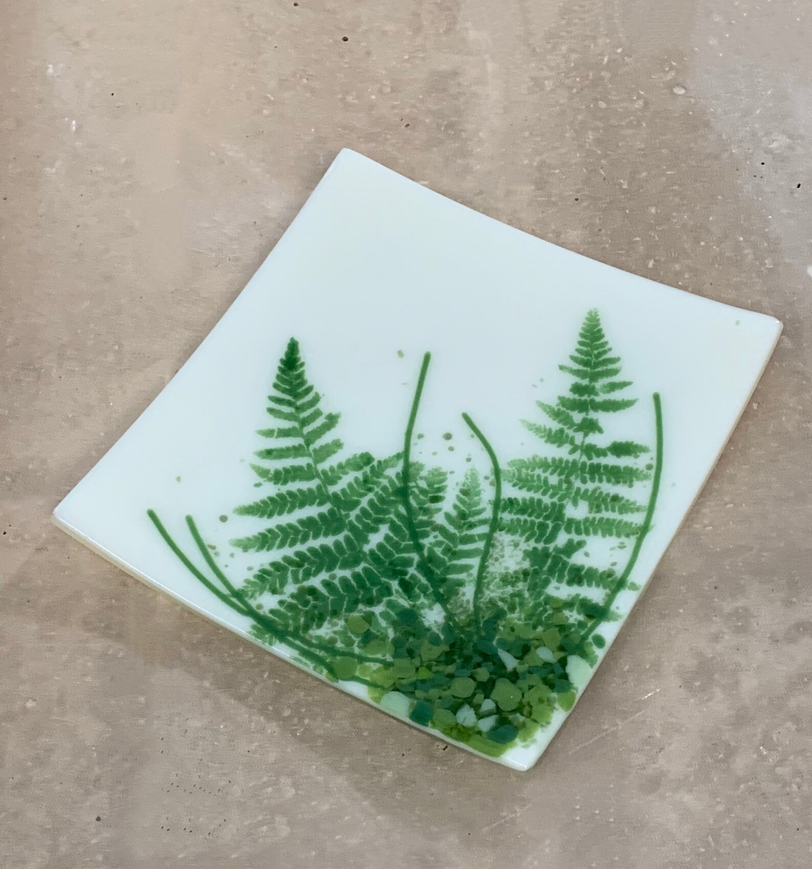 Fern Glass Platter - Etsy