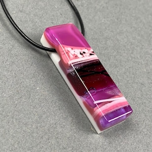 Pink Glass Channel Pendant - Etsy