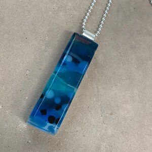 Turquoise Blue Impressions Glass Necklace - Etsy