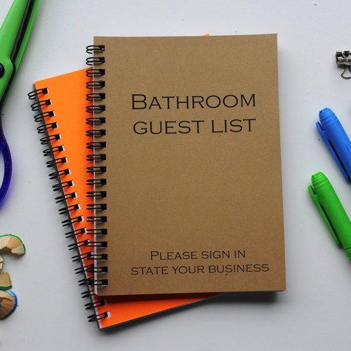 Bathroom Guest List 5 X 7 Journal | Etsy