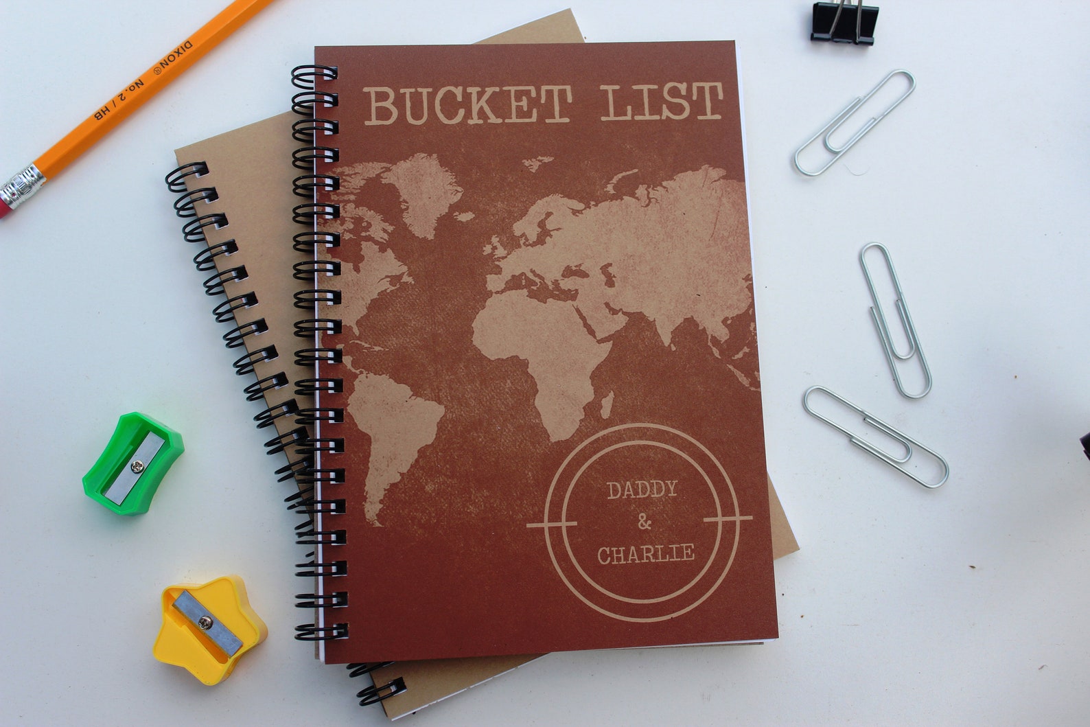 Bucket List brown World Map Personalized Names in Circle 5 - Etsy