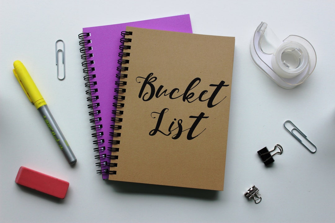 BUCKET LIST script Font 5 X 7 Journal - Etsy