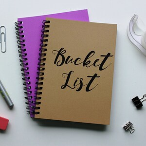 BUCKET LIST script Font 5 X 7 Journal - Etsy
