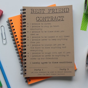 Best Friend Contract - 5 X 7 Journal - Etsy