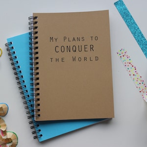 My Plans to Conquer the World - 5 X 7 Journal - Etsy
