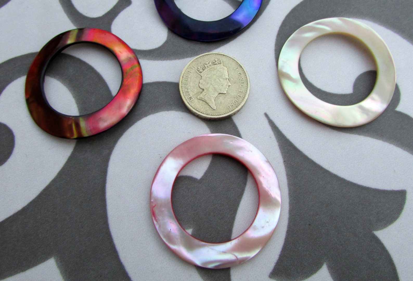 Vintage Scarf Ring, Mother of Pearl Ring, Art Deco, Old Shop Stock ...