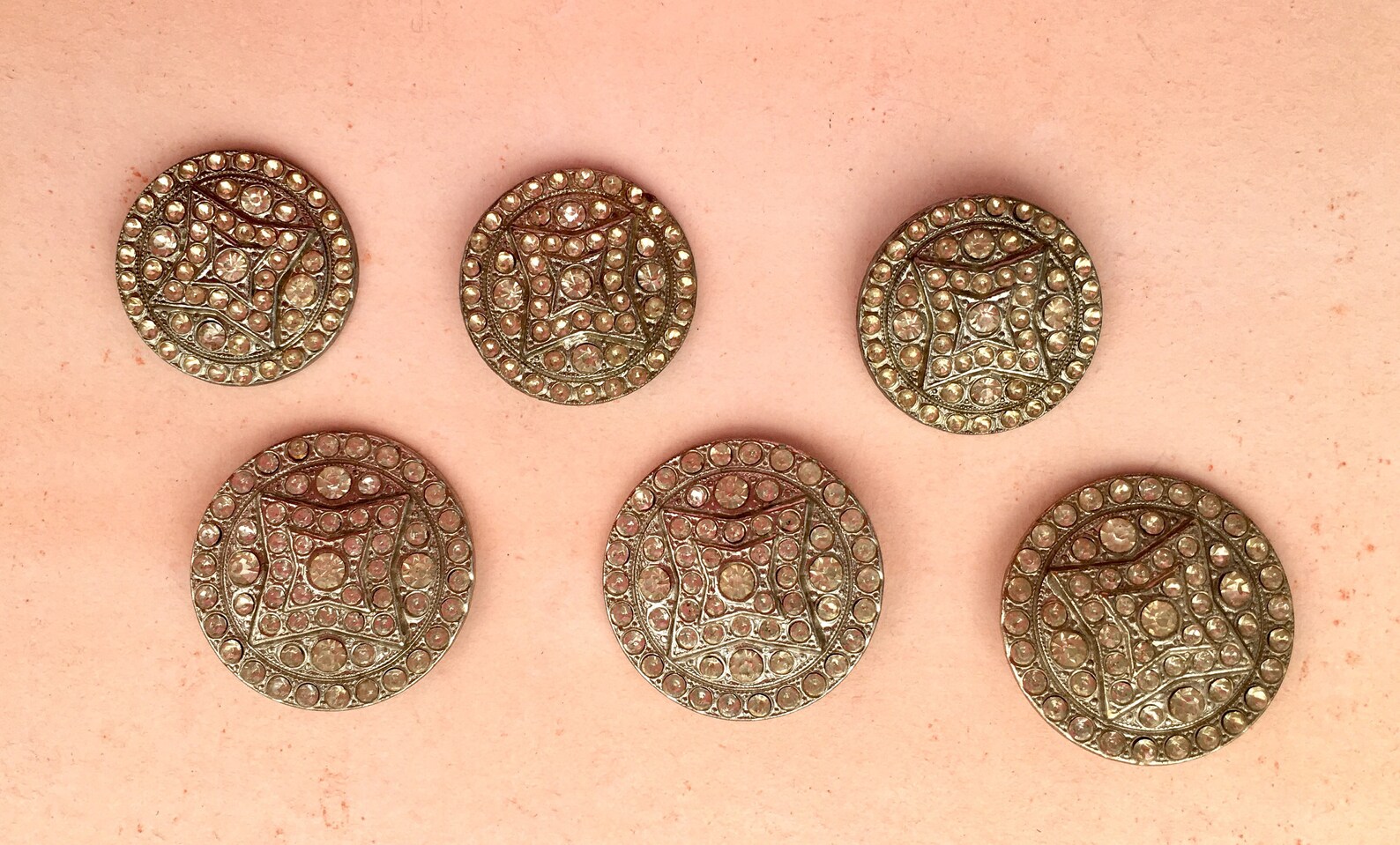 Vintage Rhinestones Buttons, Diamanté Buttons, Unused Old Shop Stock - Etsy