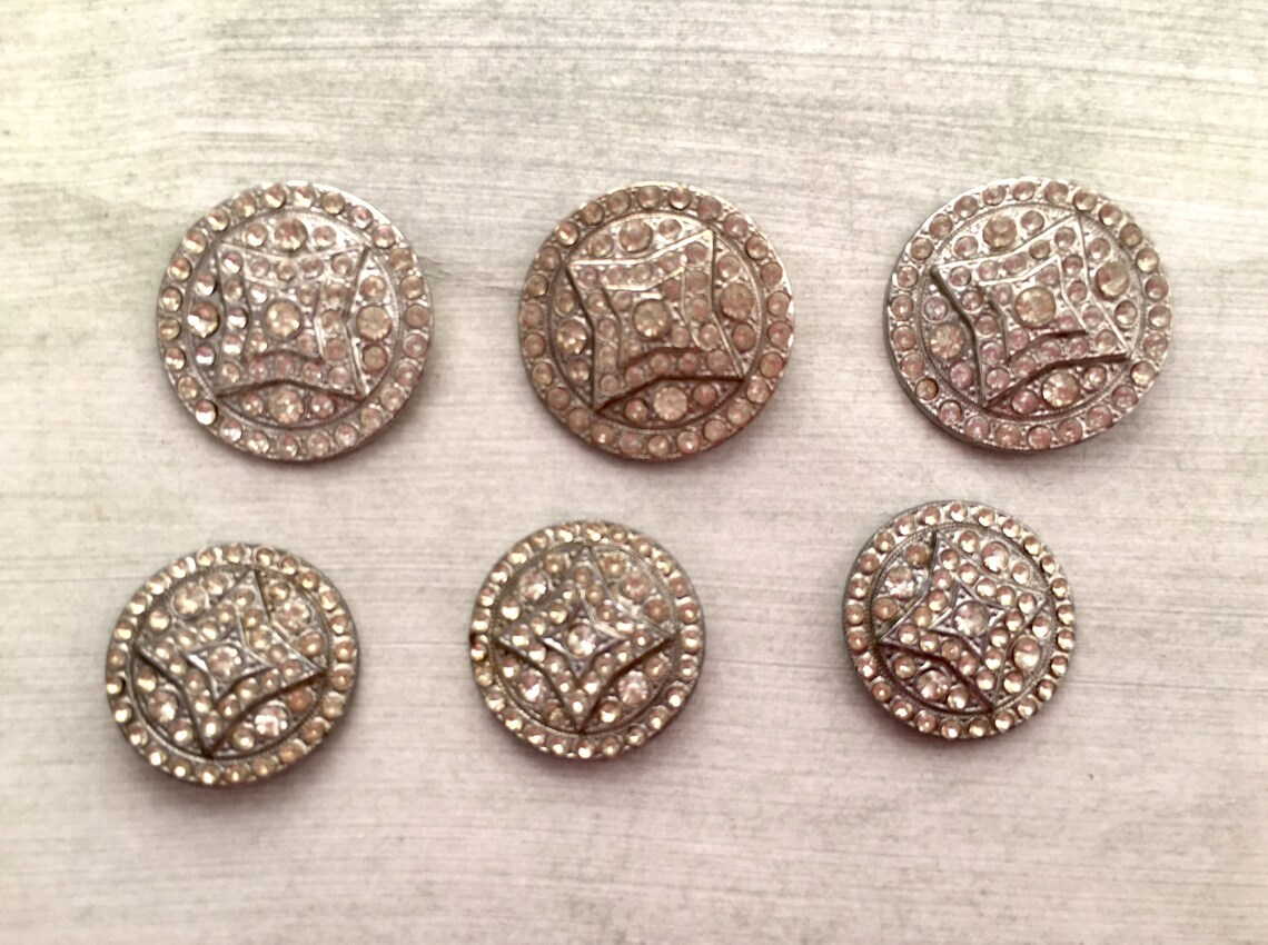 Vintage Rhinestones Buttons, Diamanté Buttons, Unused Old Shop Stock - Etsy